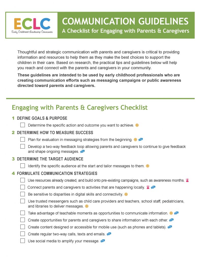 Communications Guidelines for Engaging Parents & Caregivers - Early ...